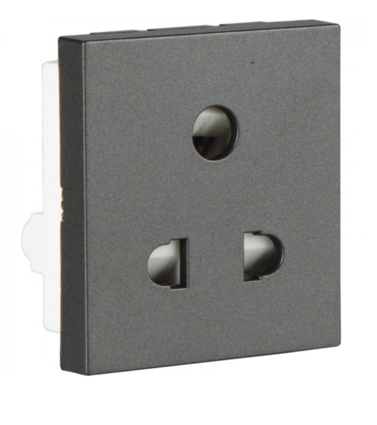 Havells Crabtree Signia 6A 3 Pin Shuttered Socket Grey – ONECUBE